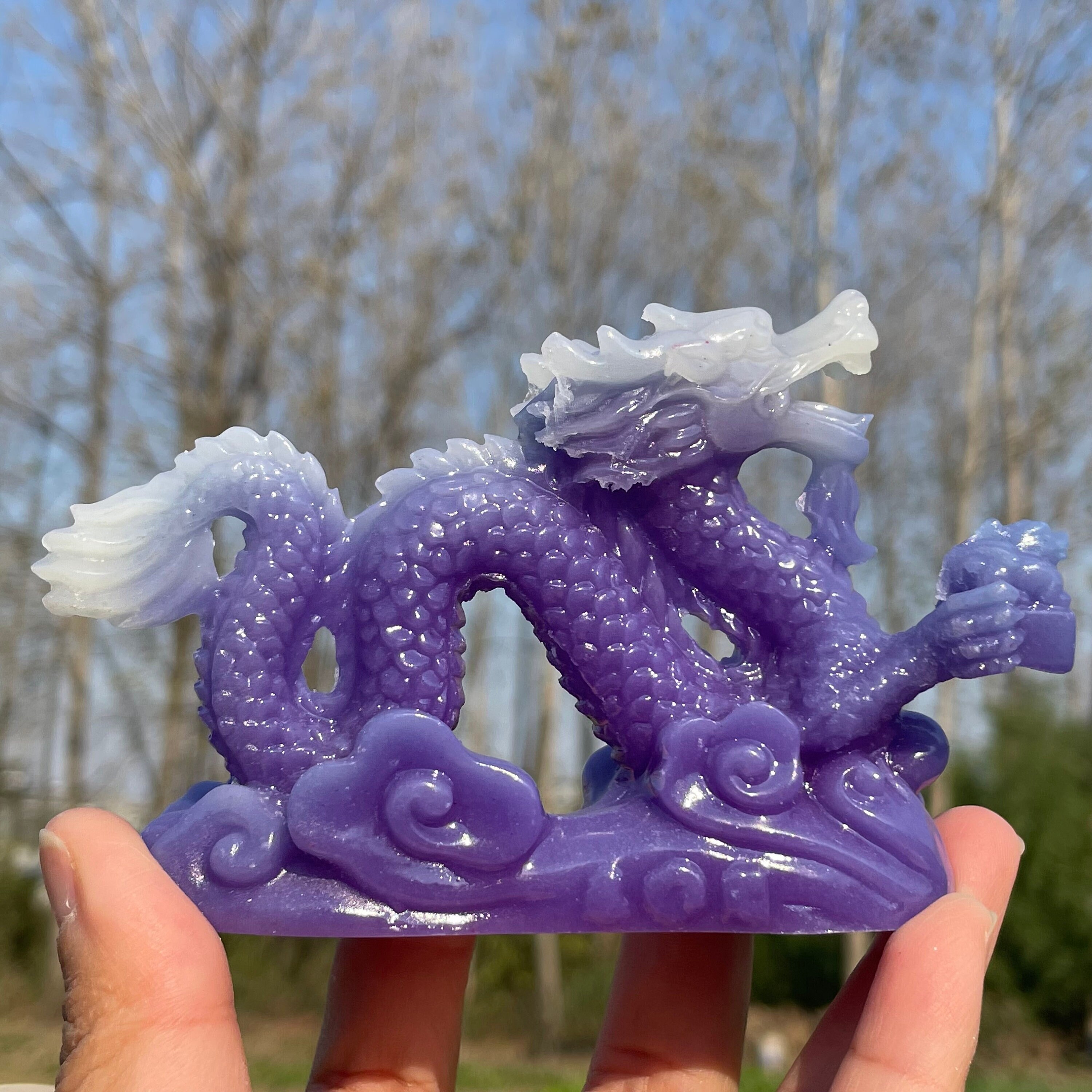 1pc Artificial Luminous Stone Flying Dragonhand Carvedhome - Etsy