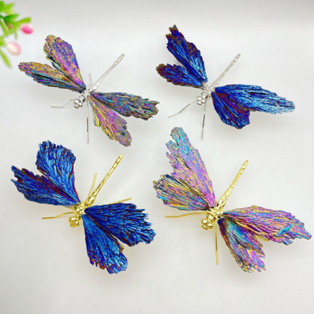 Rainbow Titanium Aura Dragonfly,carved Crystal,quartz Dragonfly,hand ...