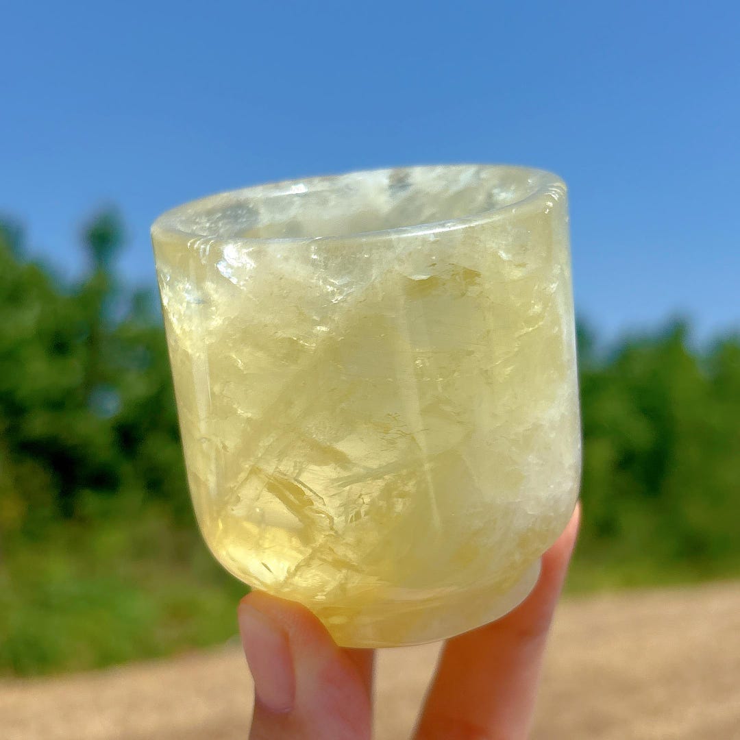 Natural Citrine Cup,quartz Crystal Cup,quartz Crystal Bowl,crystal ...
