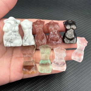 MINI 20mm Natural Mixed Goddess,crystal Carved,female Model,hand Carved ...