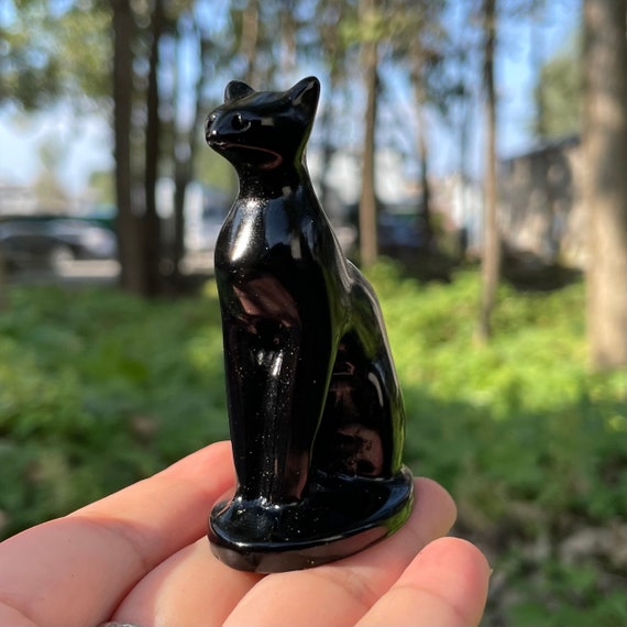 1pc Natural Obsidian Egyptian Catsphinxcrystal | Etsy
