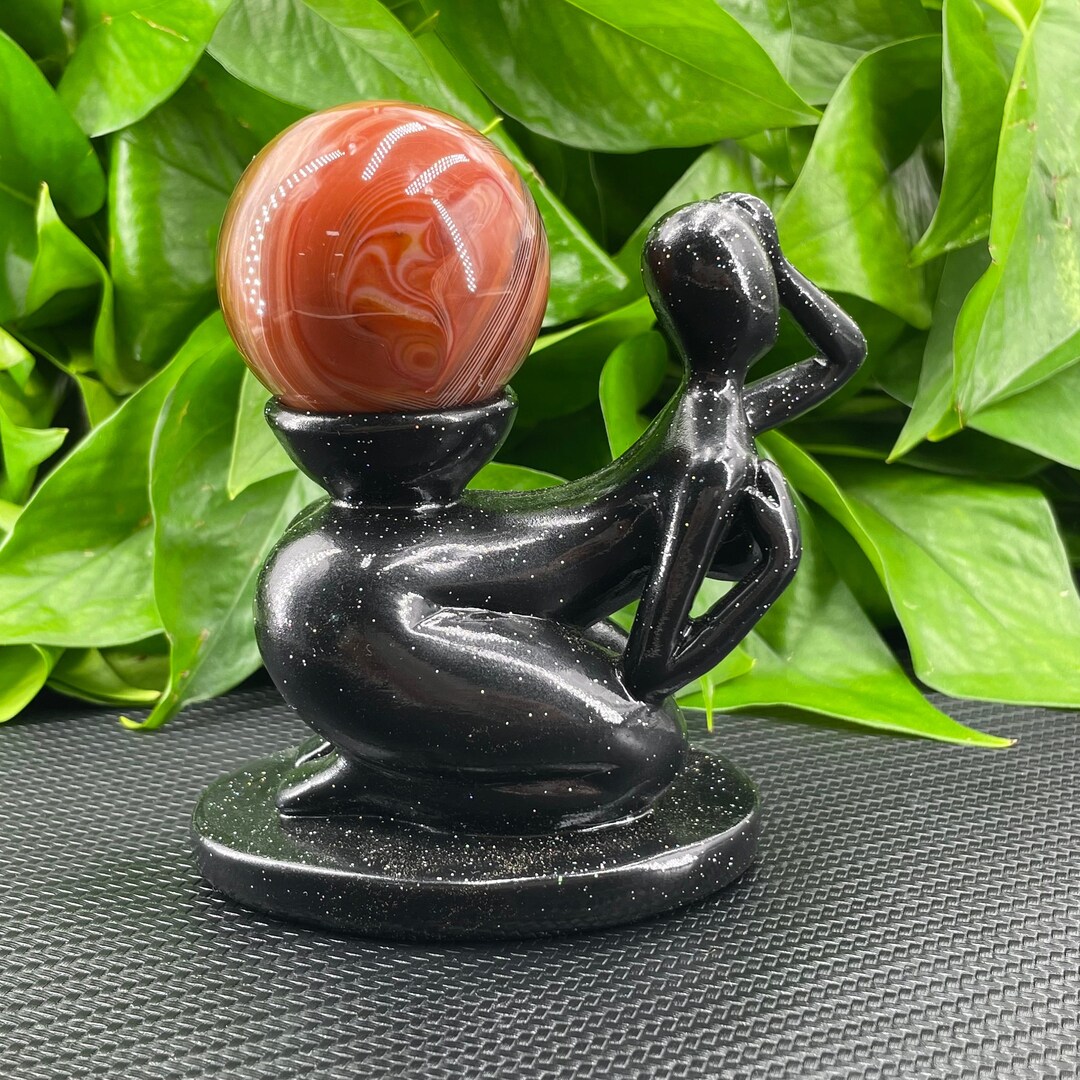 Resin Female Model Sphere Stand,resin Hand Carved,home Decoration ...