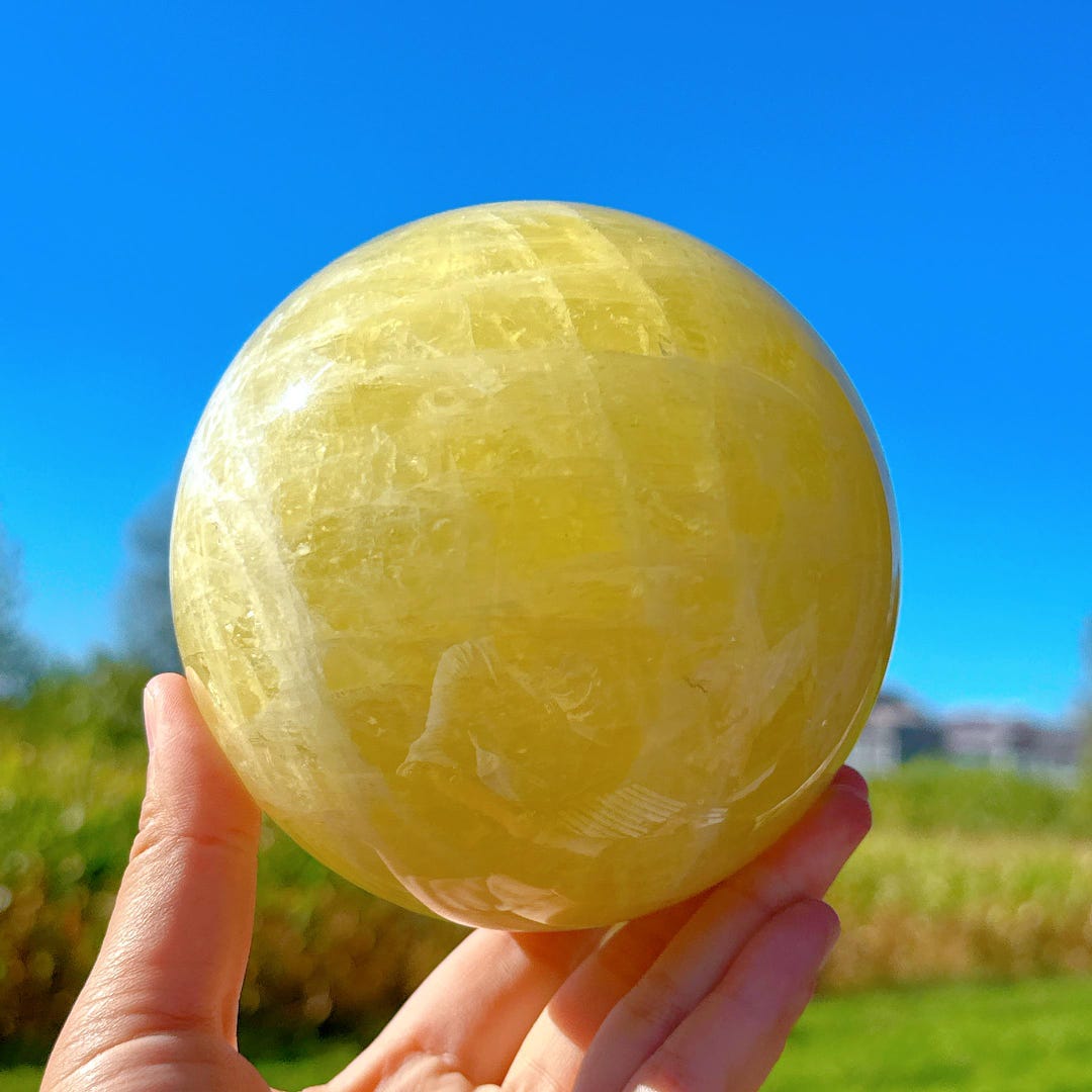 100mm+ Natural Citrine Sphere,quartz Ball,home Decoration,crystal ...