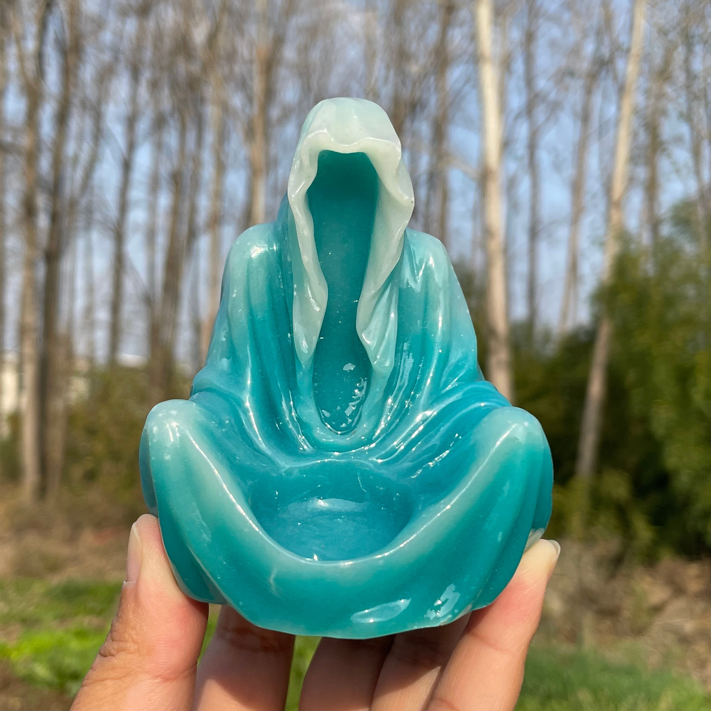 Artificial Luminous Stone Grim Reaper Base,hand Carved,home Decoration ...