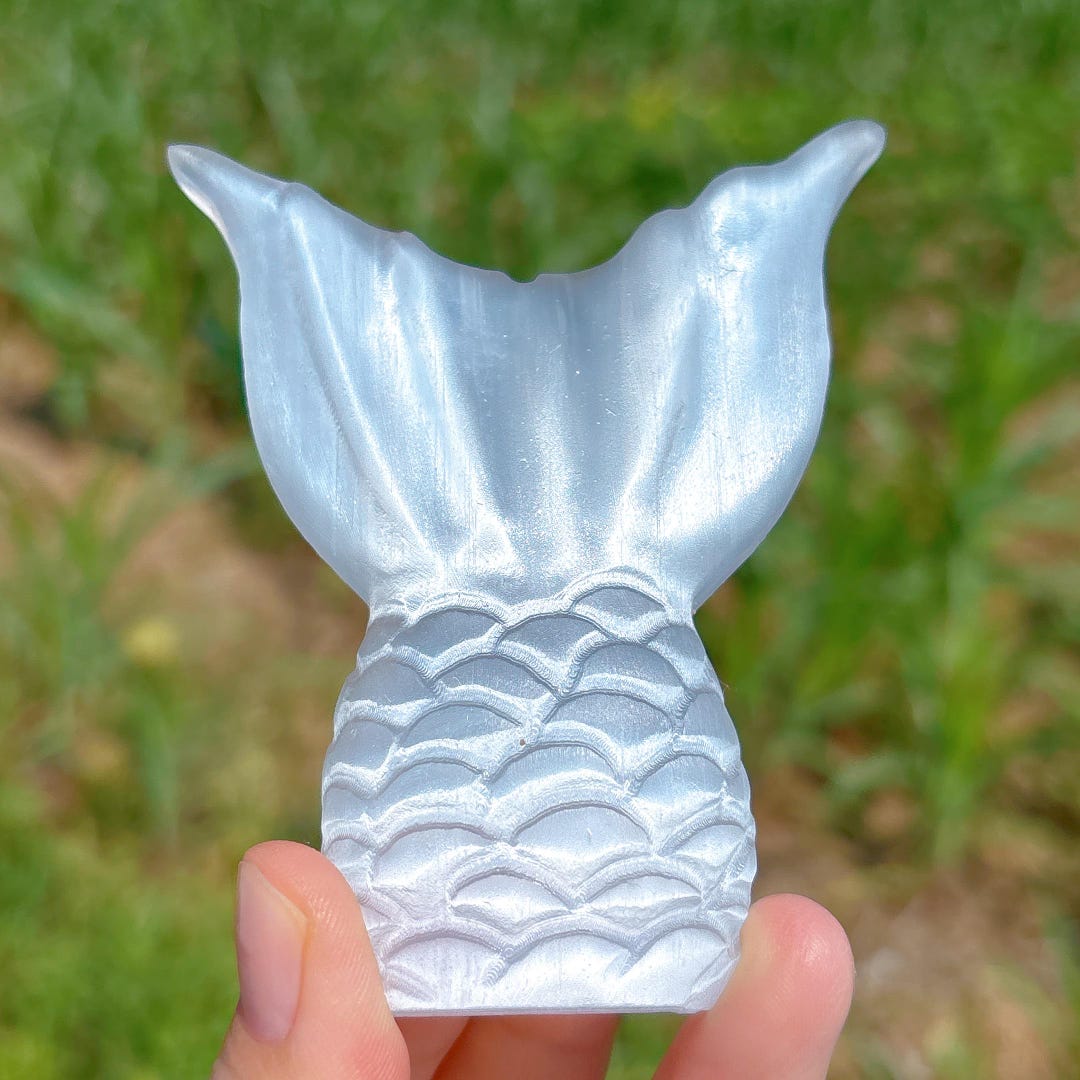 Natural Selenite Fish Tail,quartz Crystal Fish Tail,reiki Healing ...