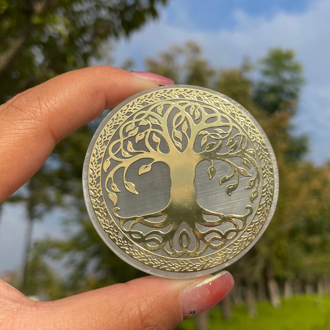 Natural Selenite Crystal Energy Disk,tree of Life,recharge Crystal ...