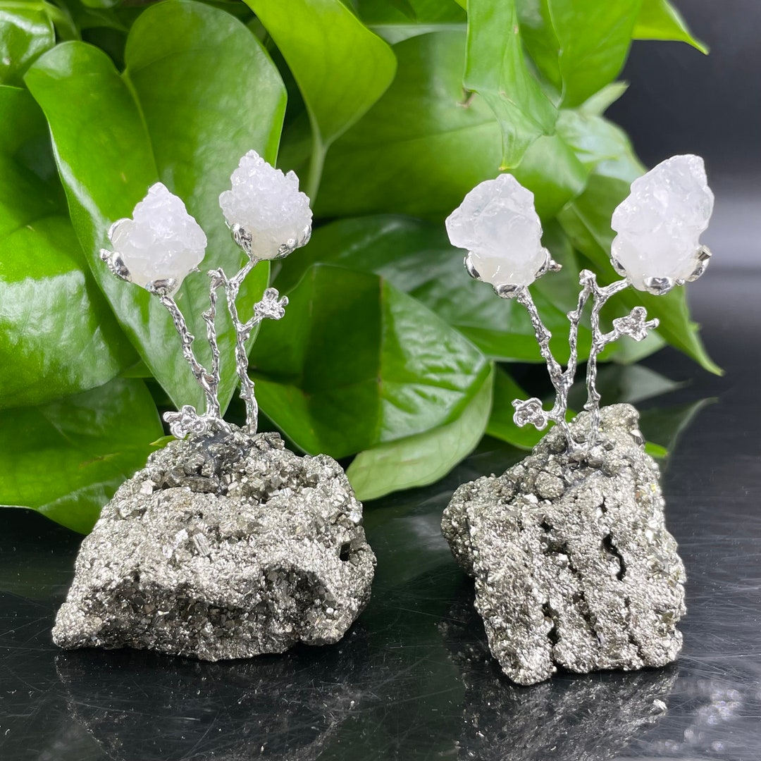 Natural Pyrite Tree,clear Quartz,crystal Trees,hand Carved,home ...