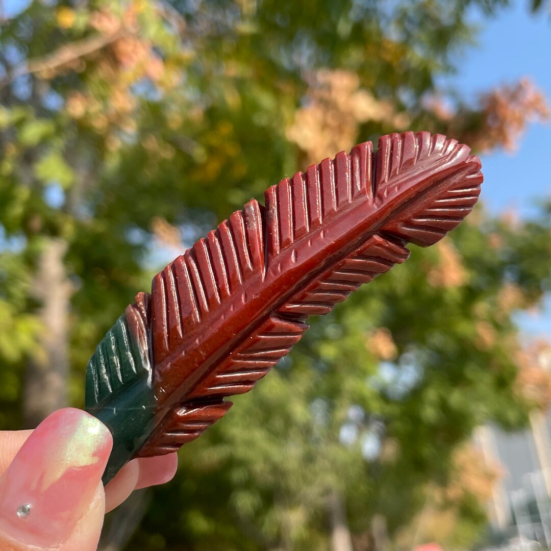 Natural Agate Feather,hand Carved,crystal Carving,home Decoration,reiki ...