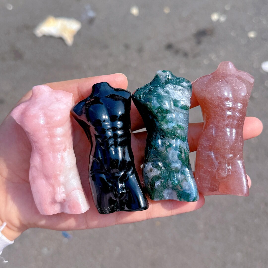 3.1“ Natural Crystals Male Model,crystal Carved,reiki Healing,crystal ...