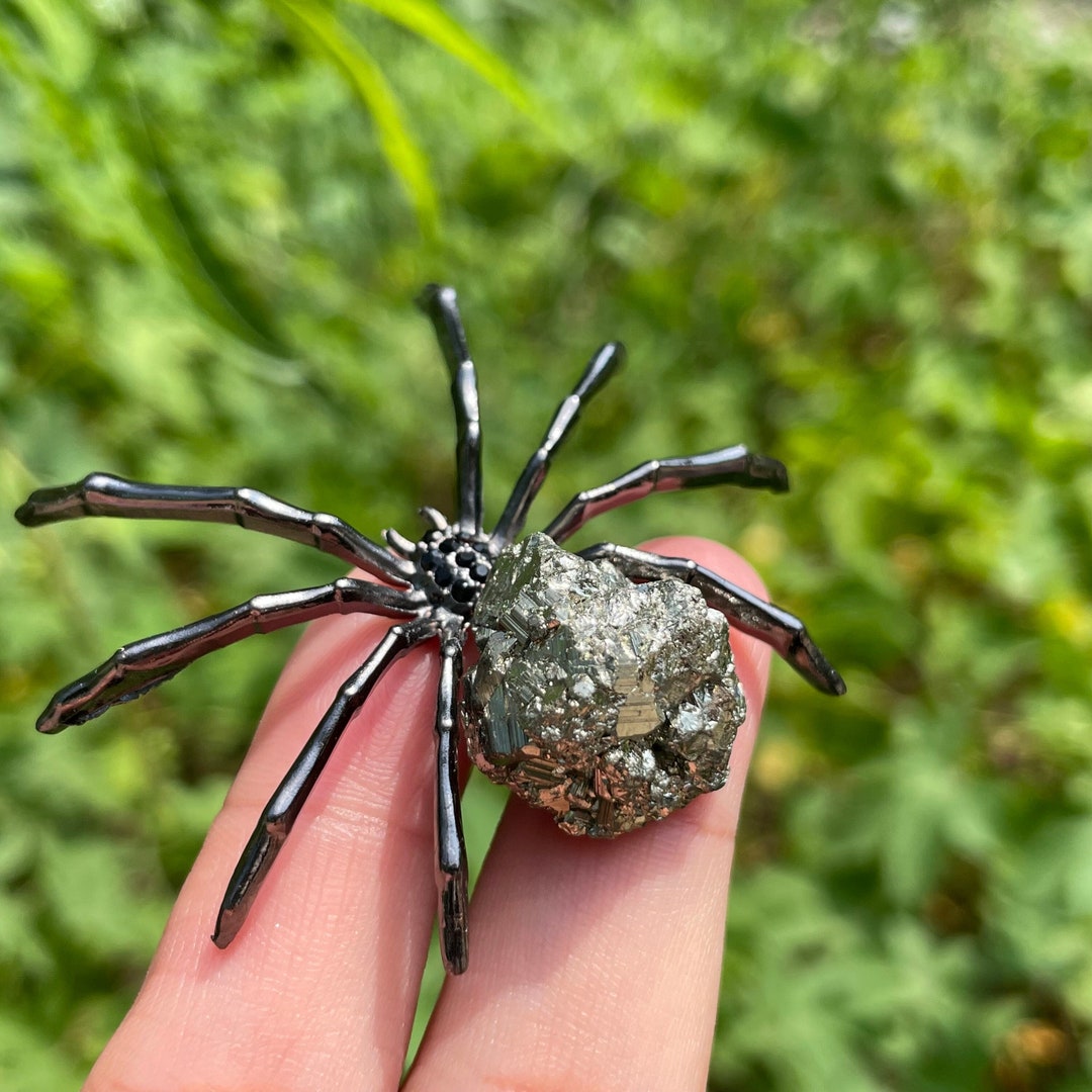 Natural Pyrite Spider,quartz Crystal Spider,hand Carved,home Decoration ...