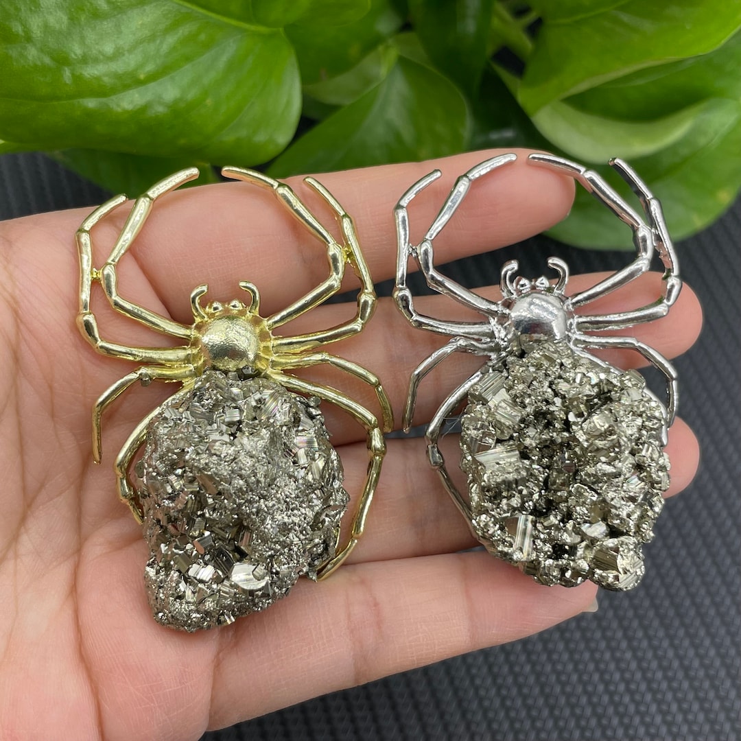 Natural Chalcopyrite Spider,quartz Crystal Spider,hand Carved,home ...