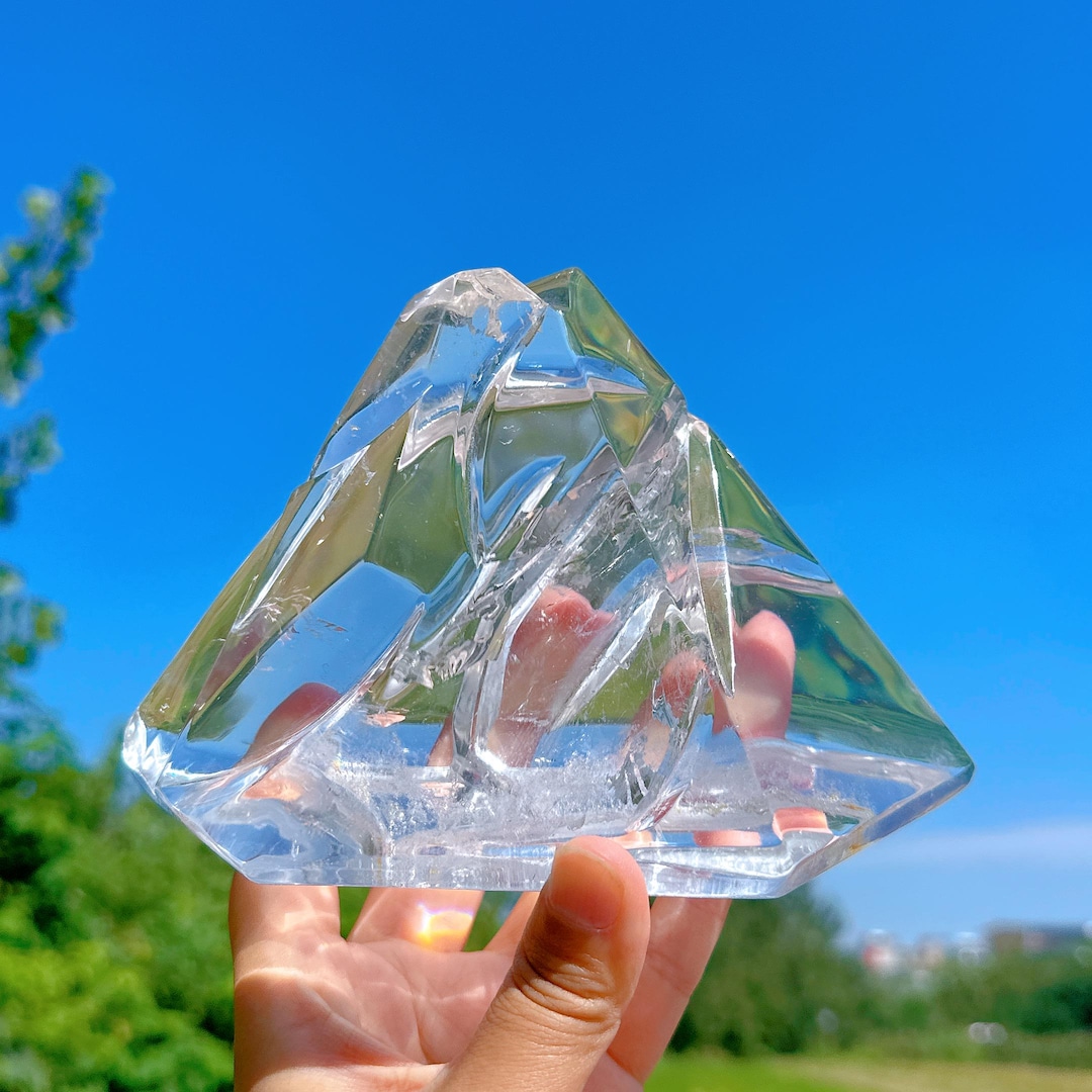 Natural Clear Quartz,crystal Mountain,clear Quartz Carvings Mountain ...