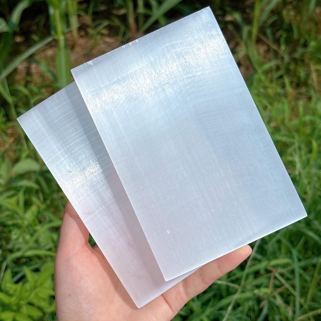 Natural Selenite Plate,selenite Block,quartz Crystal Plate,home Decor ...