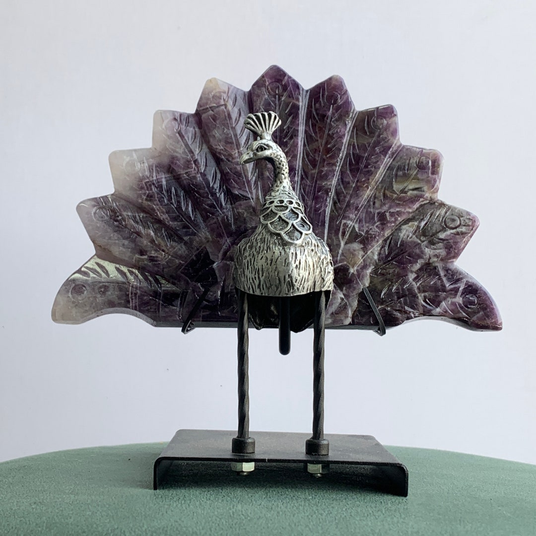 1PC Natural Dream Amethyst Peacock Wingsblack Stents,wings of Angel ...