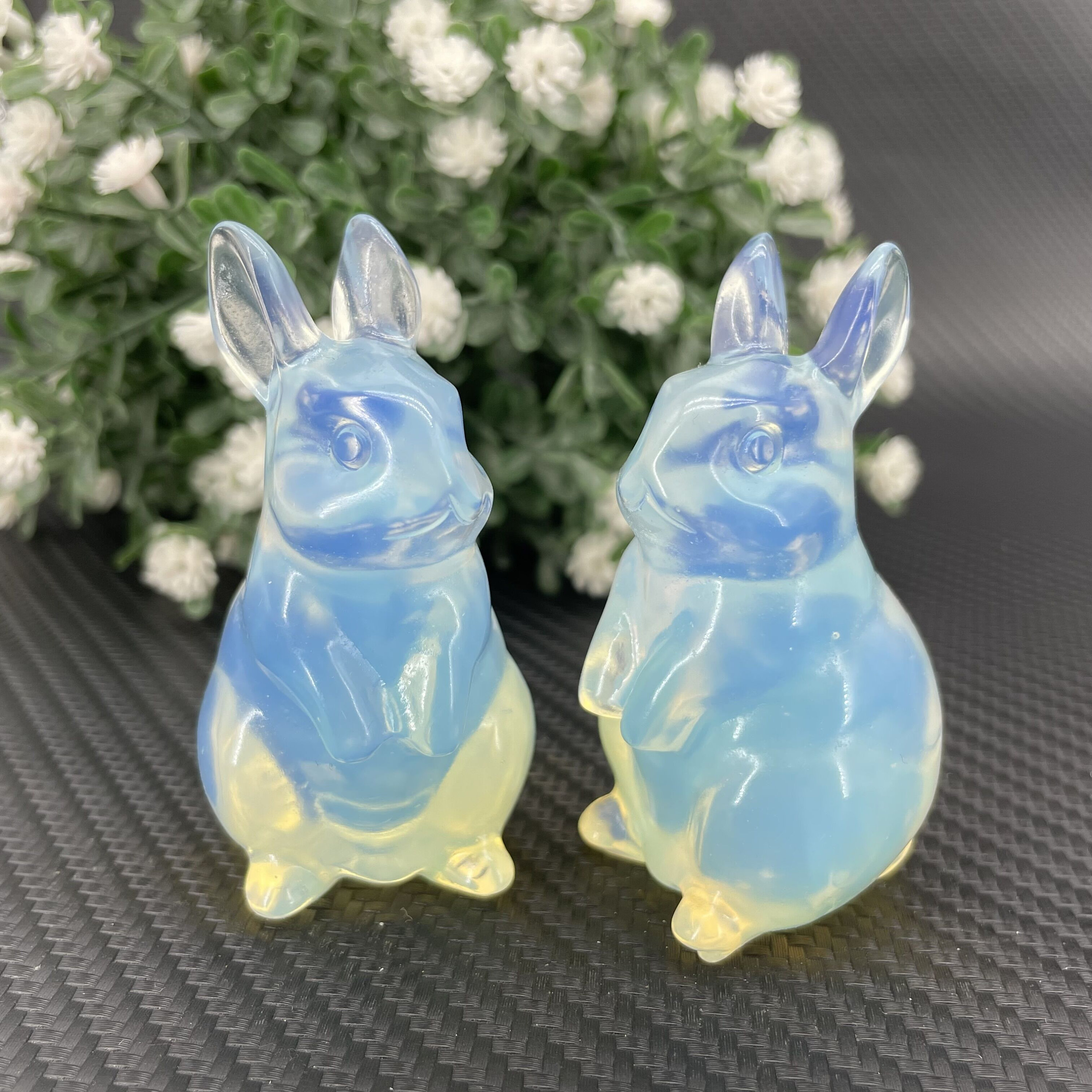 Home Décor Crystal Easter Bunny Opalite Bunny Rabbit Carving Rocks ...