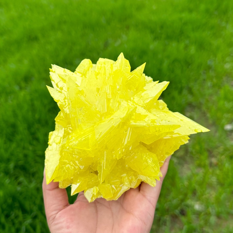 Natural Sulfur Specimens Cluster,crystal Vug,collection,degaussing ...