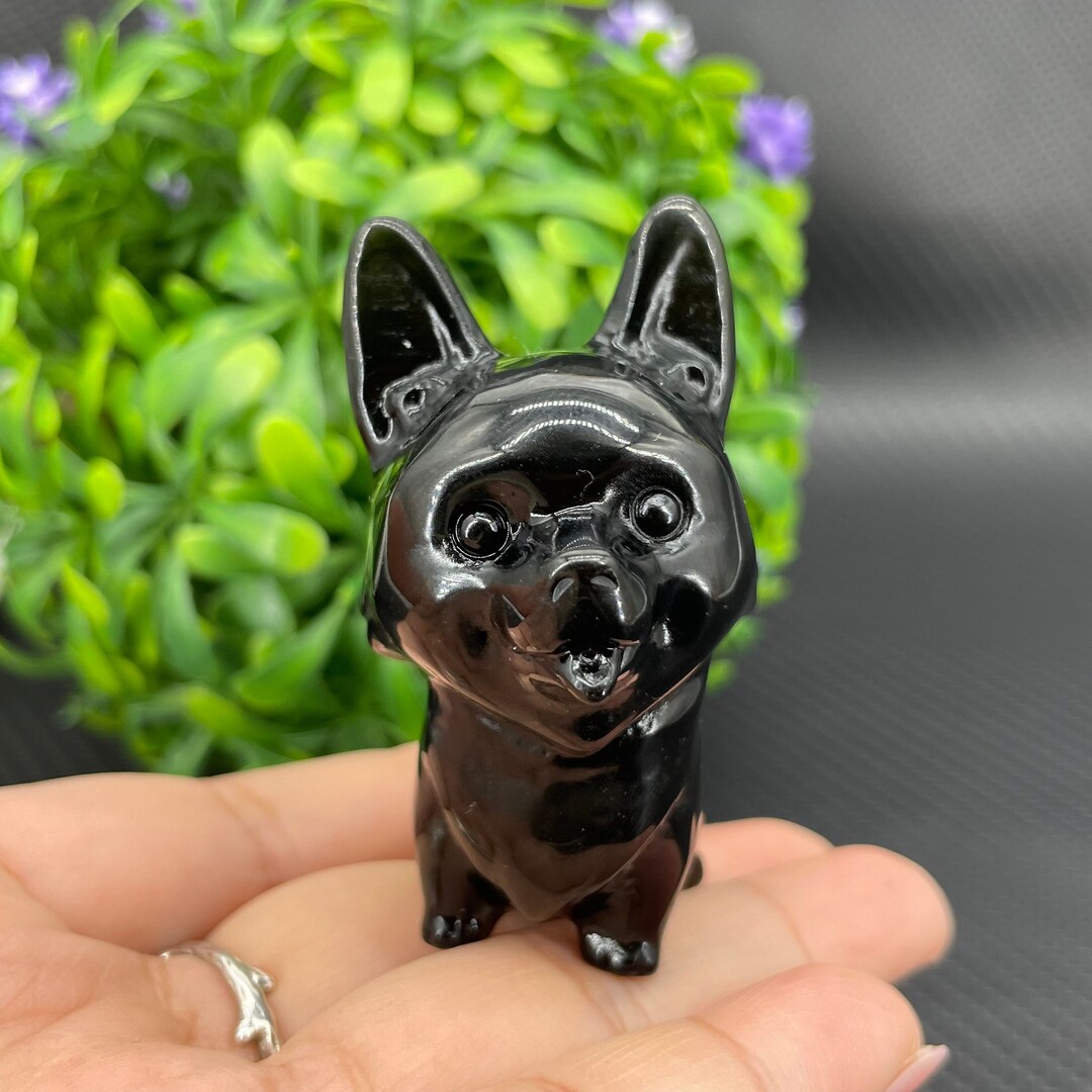Natural Obsidian Corgi,crystal Dog,quartz Crystal,crystal Animal,home ...