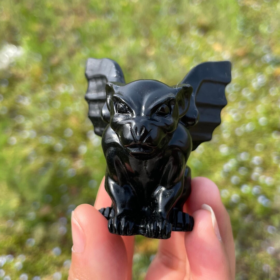 Natural Obsidian Gargoyle,gargoyle Statue,crystal Energy,crystal ...
