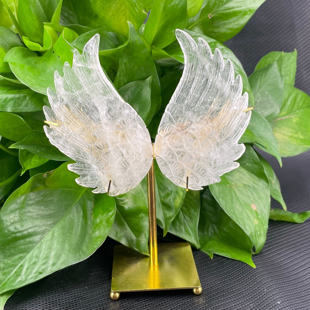 Natural A Pair of Clear Quartz Wing,crystal Wing,hand Carved,home ...