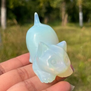 Opalite Cat,hand Carved,cat Sculpture,home Decoration,crystal ...
