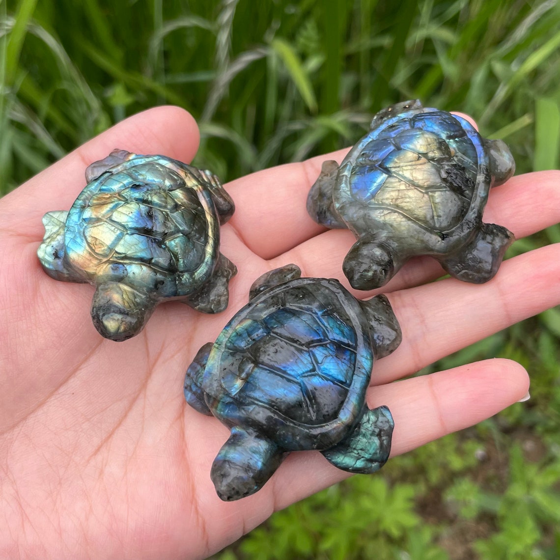 Natural Labradorite Turtle,quartz Crystal Turtle,hand Carved,home ...