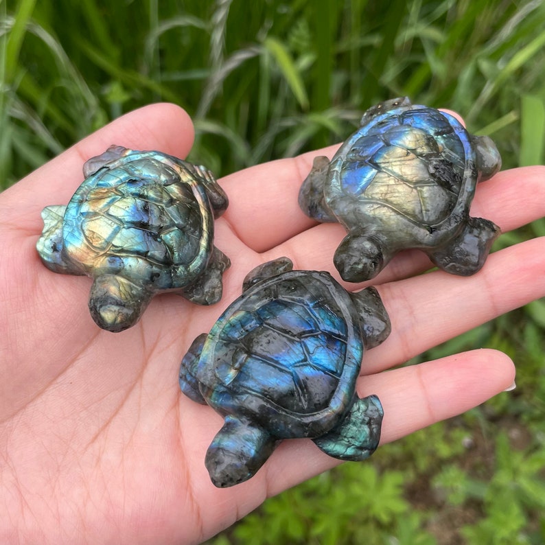 Natural Labradorite Turtle,quartz Crystal Turtle,hand Carved,home ...