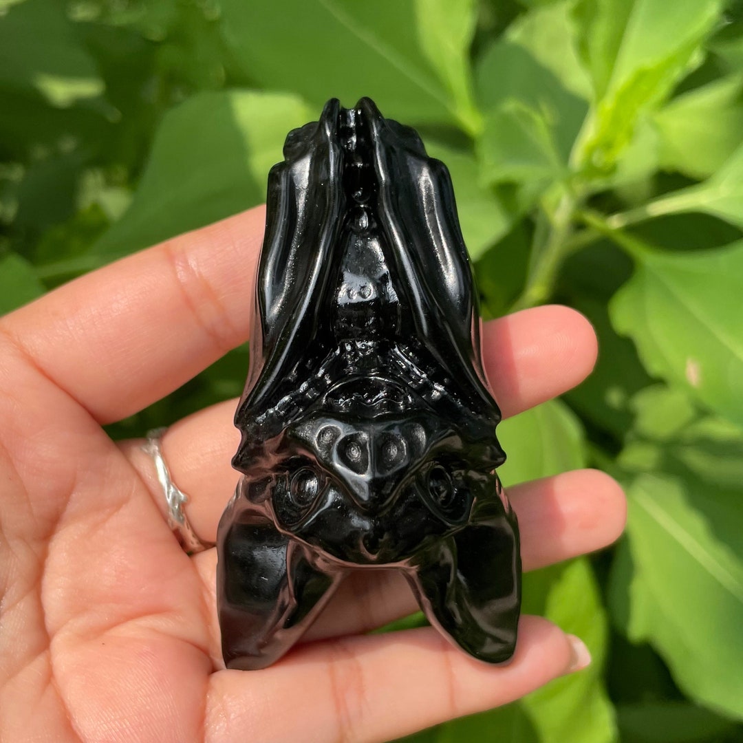 Natural Obsidian Bat,quartz Crystal Bat,home Decoration,crystal Healing ...