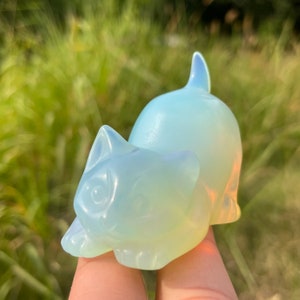Opalite Cat,hand Carved,cat Sculpture,home Decoration,crystal ...