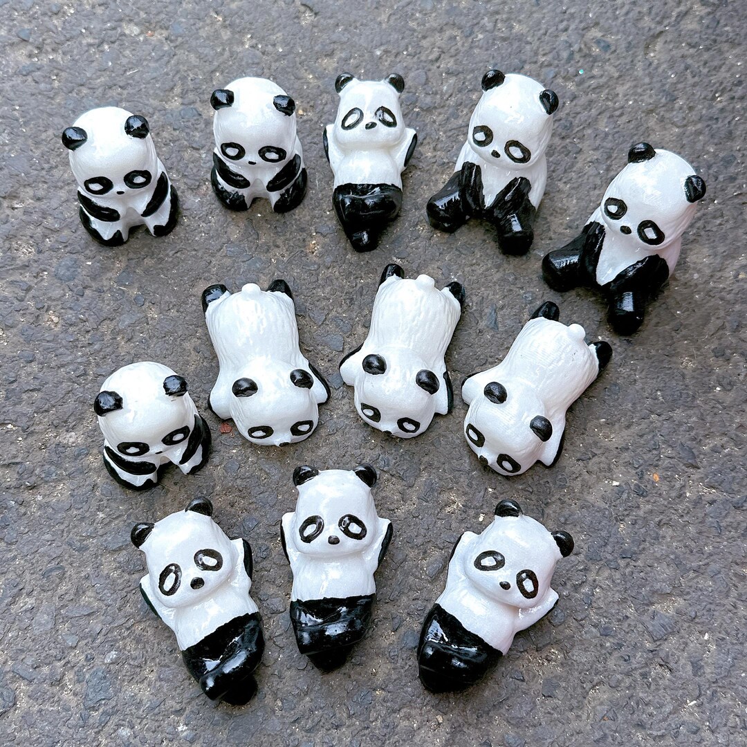Hand Drawn White Marble Panda,crystals Panda Figurines,crystal Animals ...