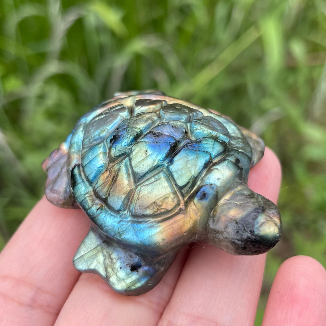Natural Labradorite Turtlequartz Crystal Turtlehand - Etsy