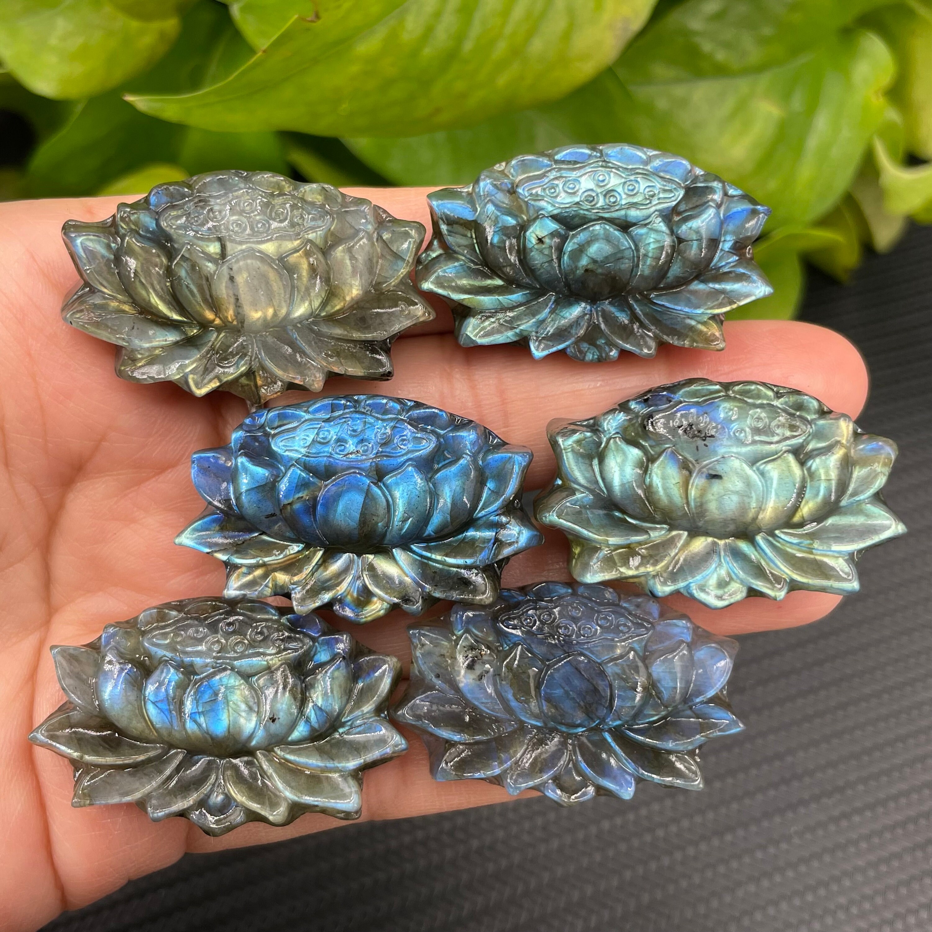Natural Labradorite Lotus,hand Carved,quartz Lotus,reiki Healing,home ...
