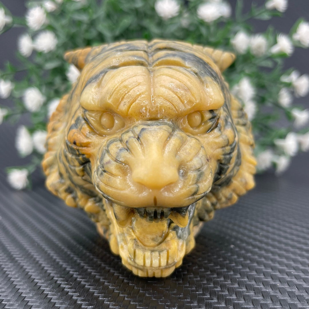 Natural Tiger Skin Jasper Tiger,hand Carved,quartz Tiger,home ...