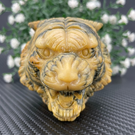 Natural Tiger Skin Jasper Tigerhand Carvedquartz Tigerhome | Etsy