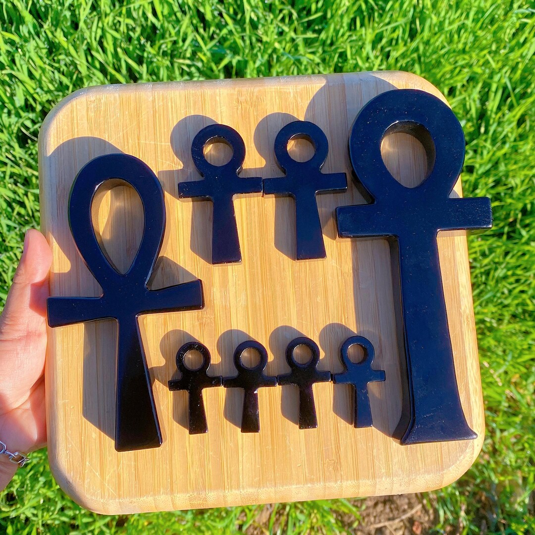 Multiple Sizes Obsidian Ankh,hand Carving,ankh Totem,crystal Healing ...