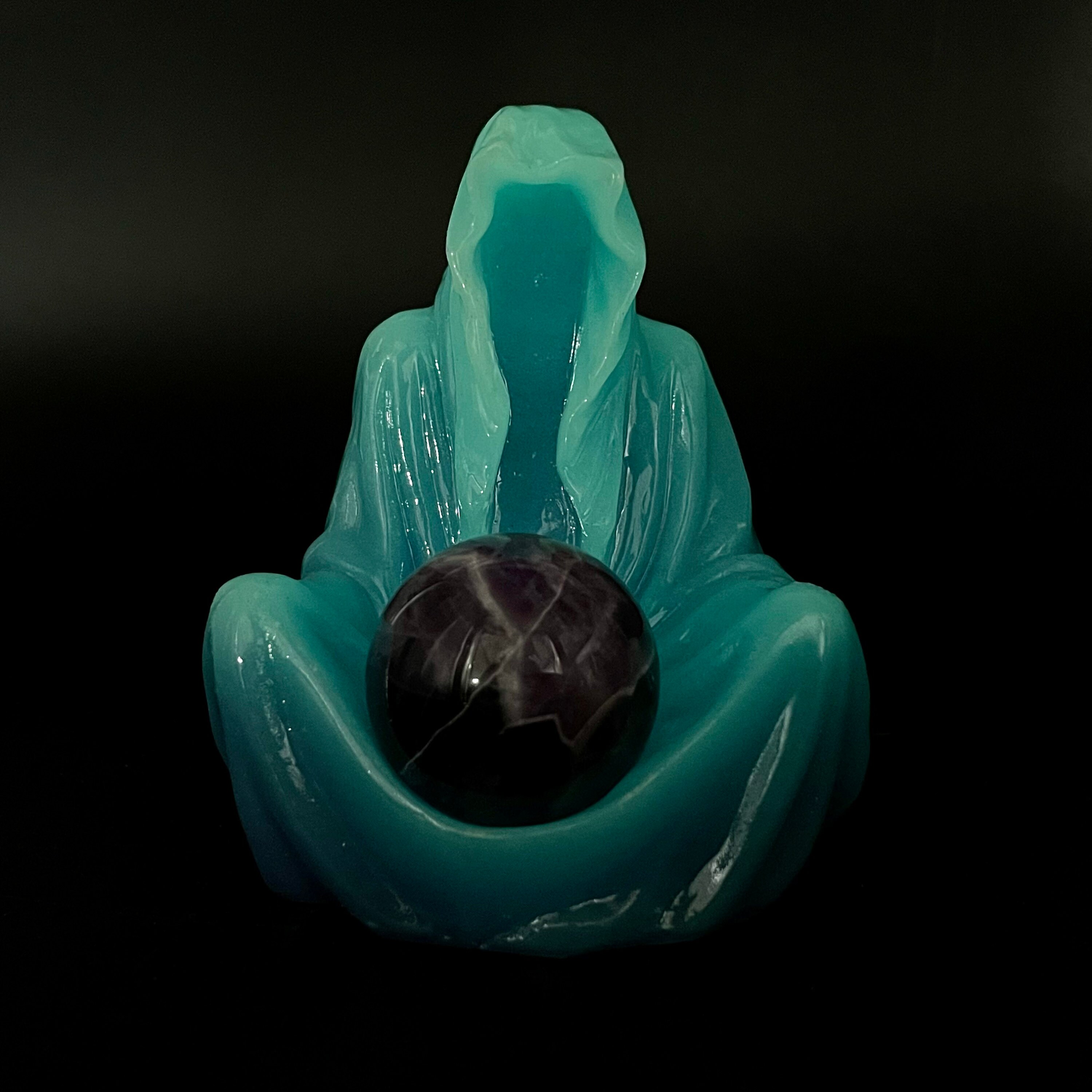 Artificial Luminous Stone Grim Reaper Base,hand Carved,home Decoration ...