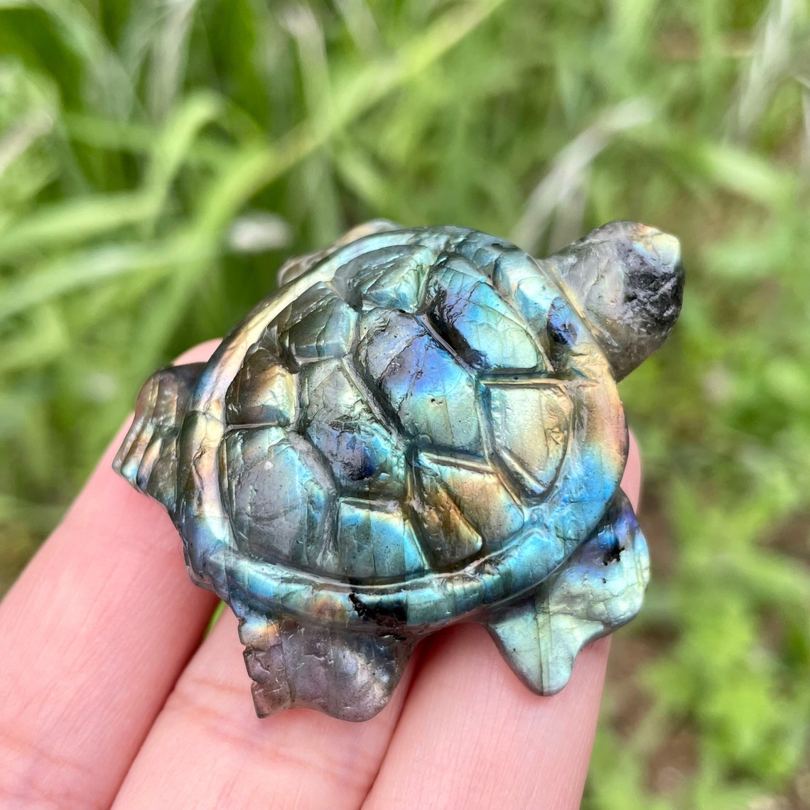 Natural Labradorite Turtlequartz Crystal Turtlehand - Etsy