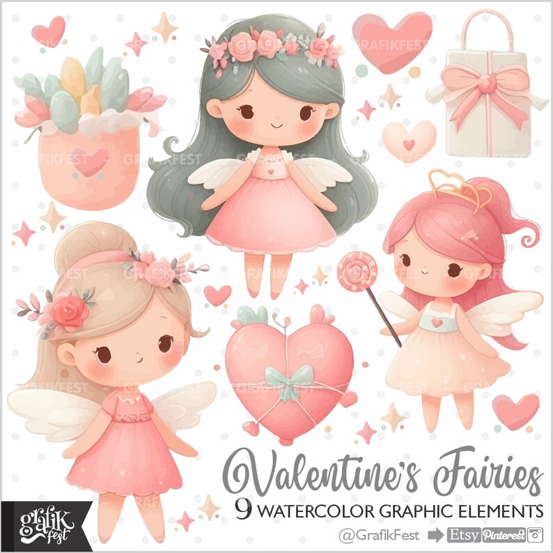 Fairy Clipart, Valentine's Clipart, Valentine's Fairy, Fairy Tale ...