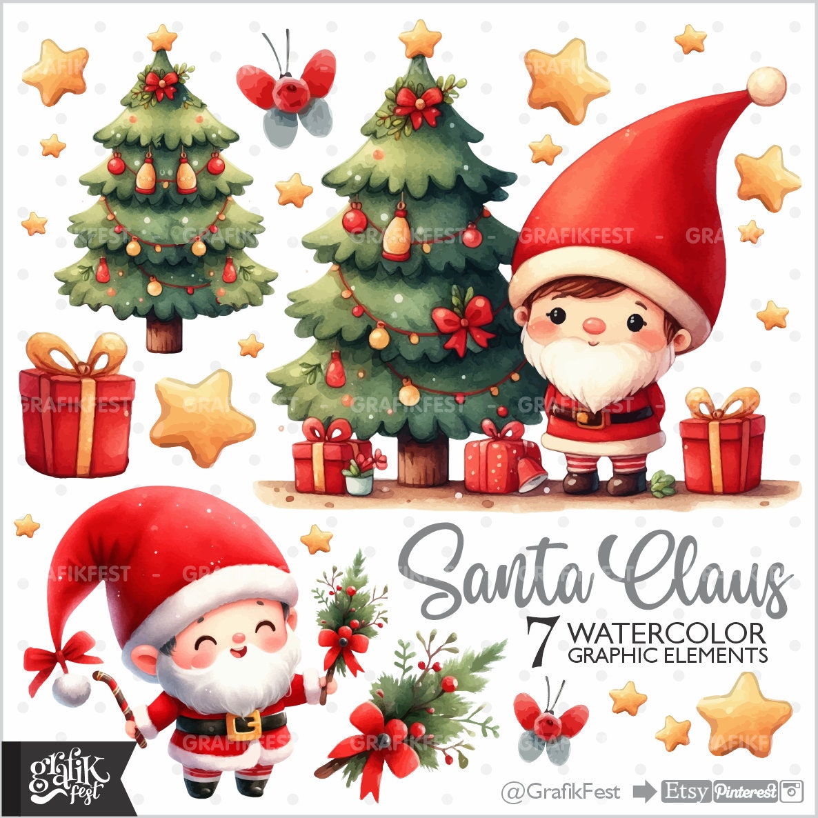 Santa Clipart, Santa Claus, Christmas Clipart, Christmas Graphics ...