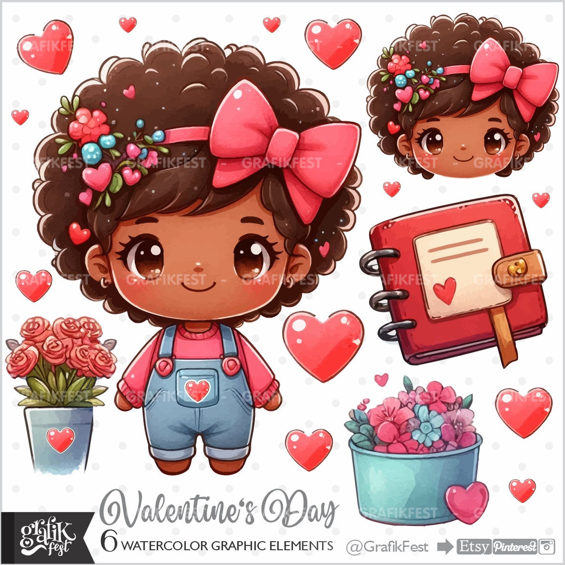 Valentine's Day, Clipart, Couple Clipart, Watercolor Clipart ...