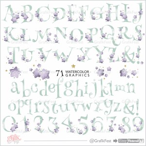 Alphabet Clipart, Alphabet Watercolor, Alphabet Graphics, Monogram ...