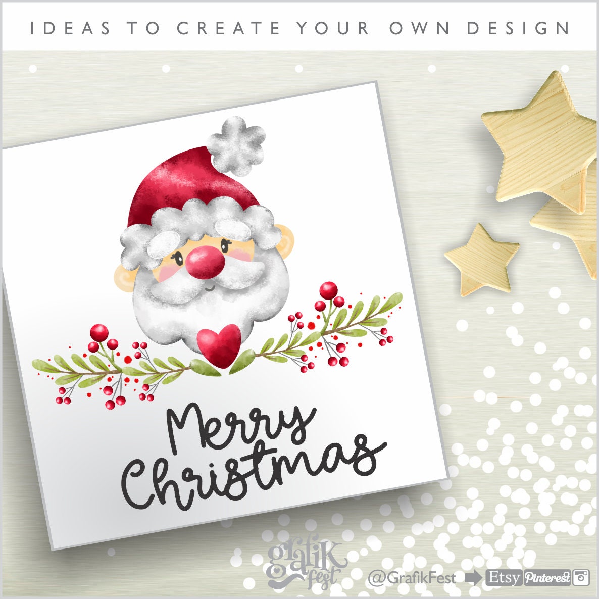 Santa Claus Clipart Xmas Watercolor Christmas Watercolor - Etsy