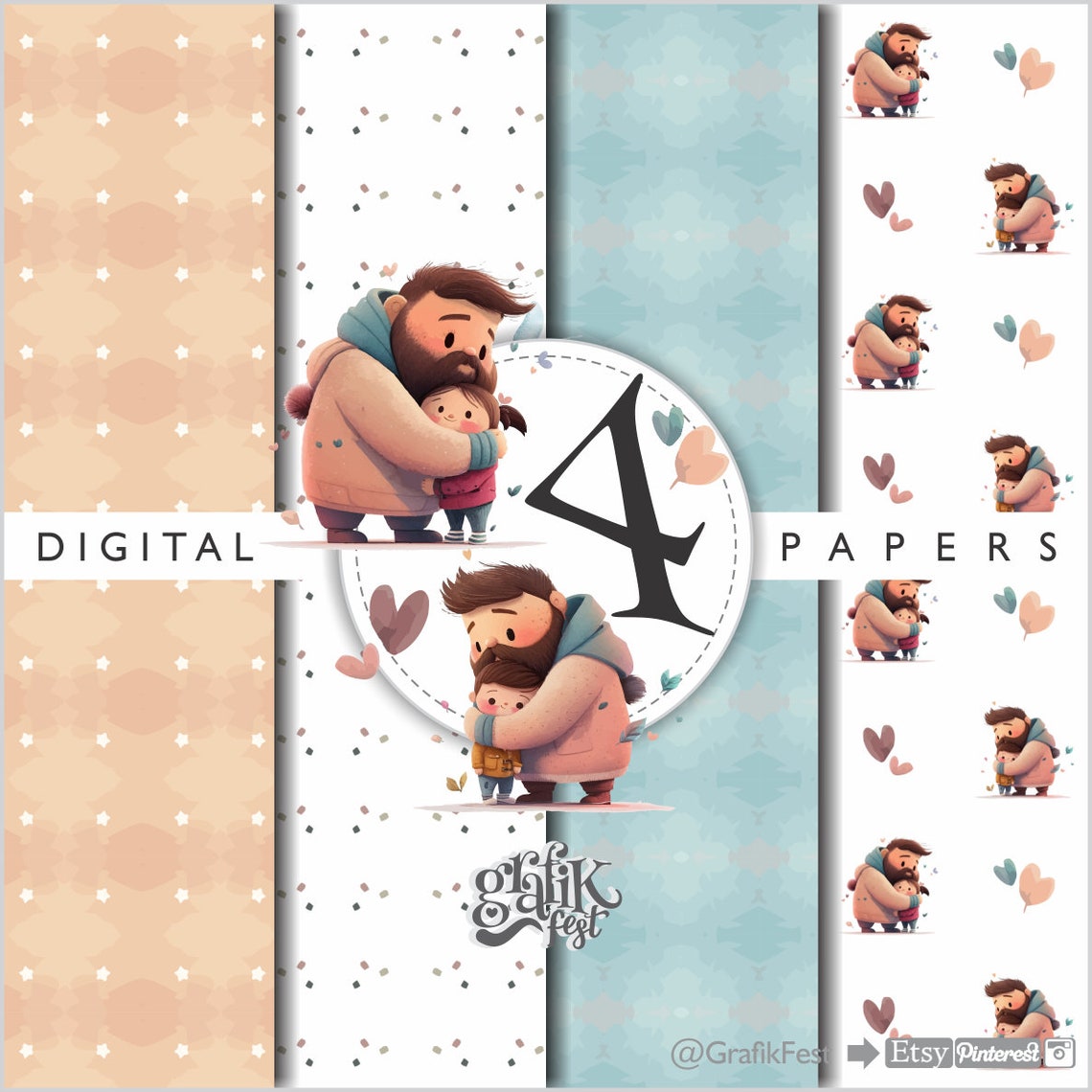 Father Clipart Father Graphics Dad Clipart Dad and Son Dad - Etsy