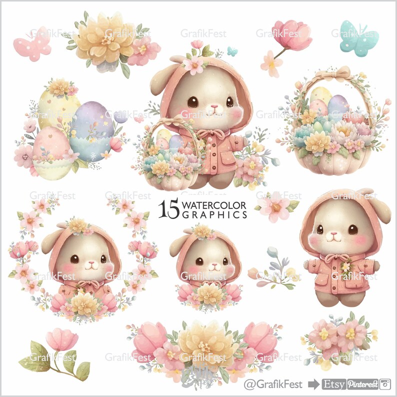 Spring Clipart Spring Graphics Easter Cliparts Easter - Etsy