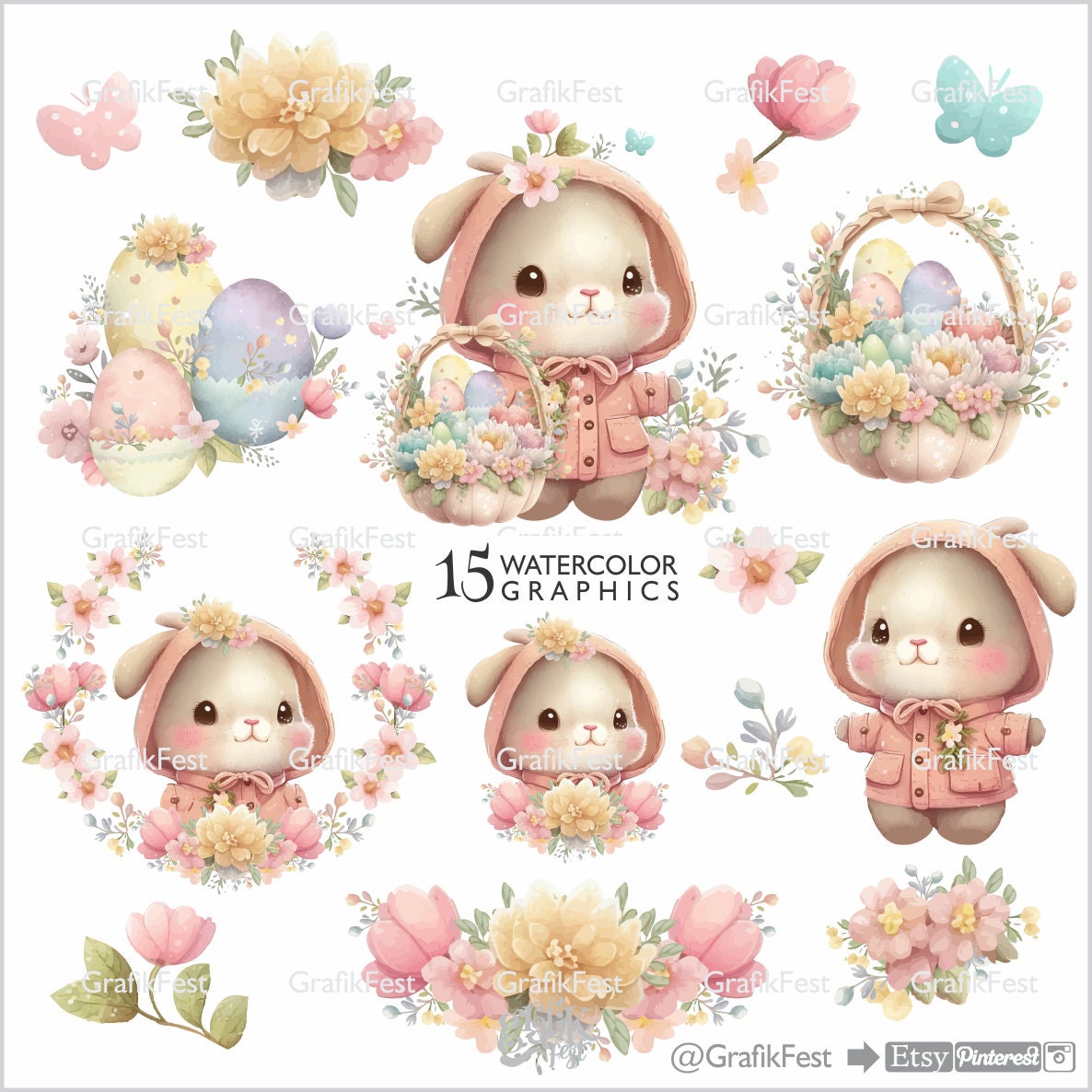 Spring Clipart Spring Graphics Easter Cliparts Easter - Etsy