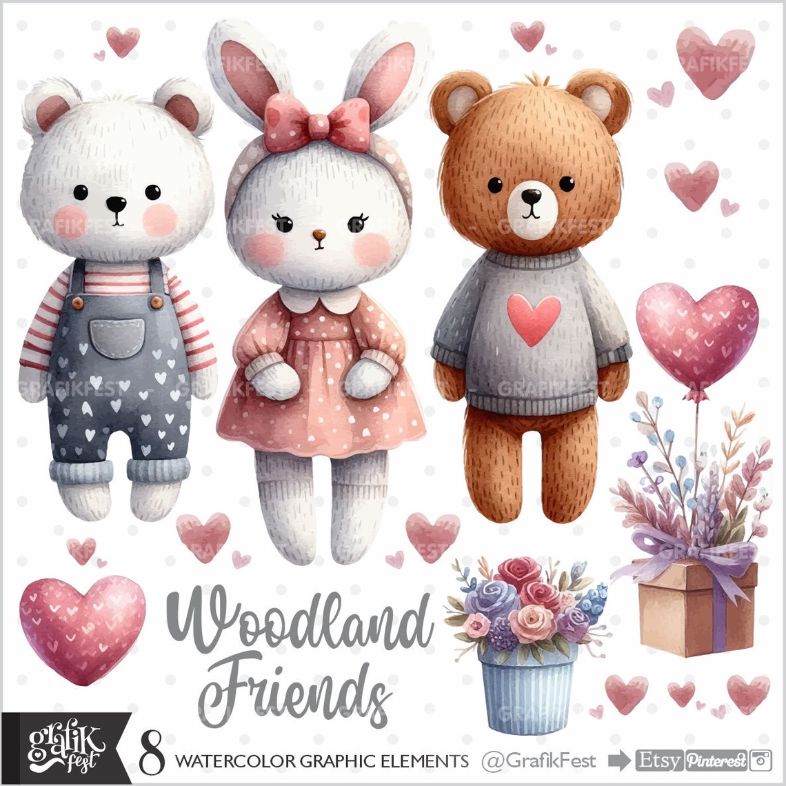 Friends Clipart, Bear Clipart, Valentine's Day, Bear Graphic ...
