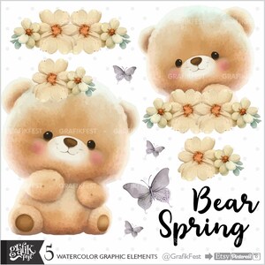 Spring Bear, Spring Clipart, Baby Bear, Welcome Baby, New Born, Baby ...
