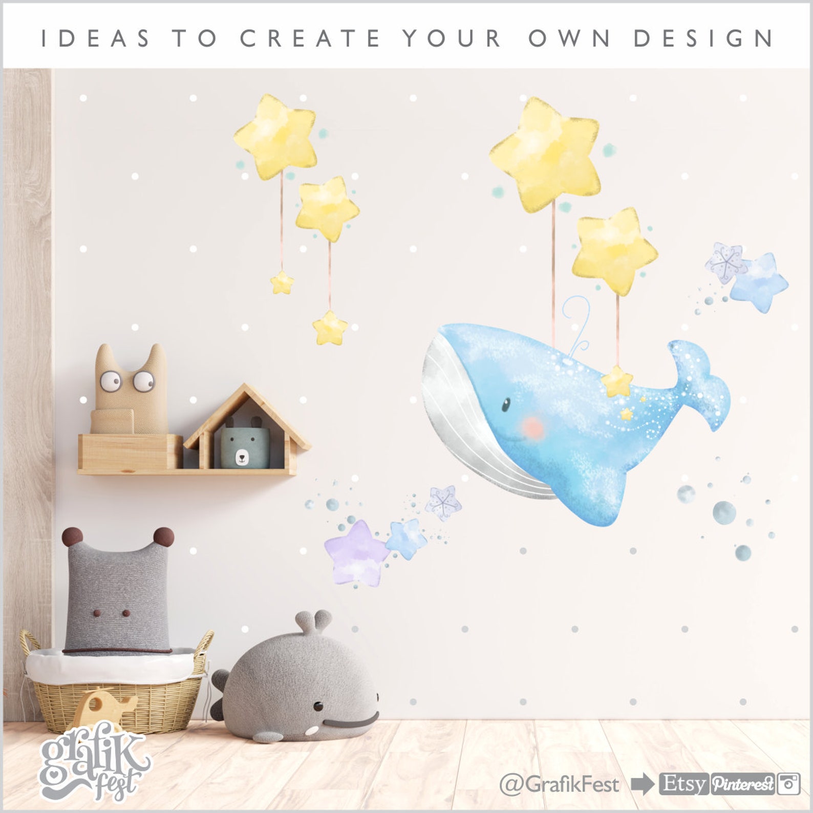 Whales Watercolor Watercolor Clipart Whales Clipart Nursery - Etsy