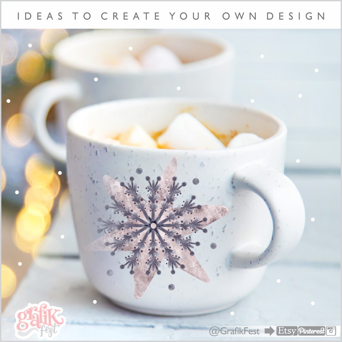 Watercolor Snow Flake Clipart, Winter Clipart, COMMERCIAL USE ...