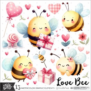 Bee Clipart, Love Bee, Valentine's Day, Bee Graphics, Love Graphics ...