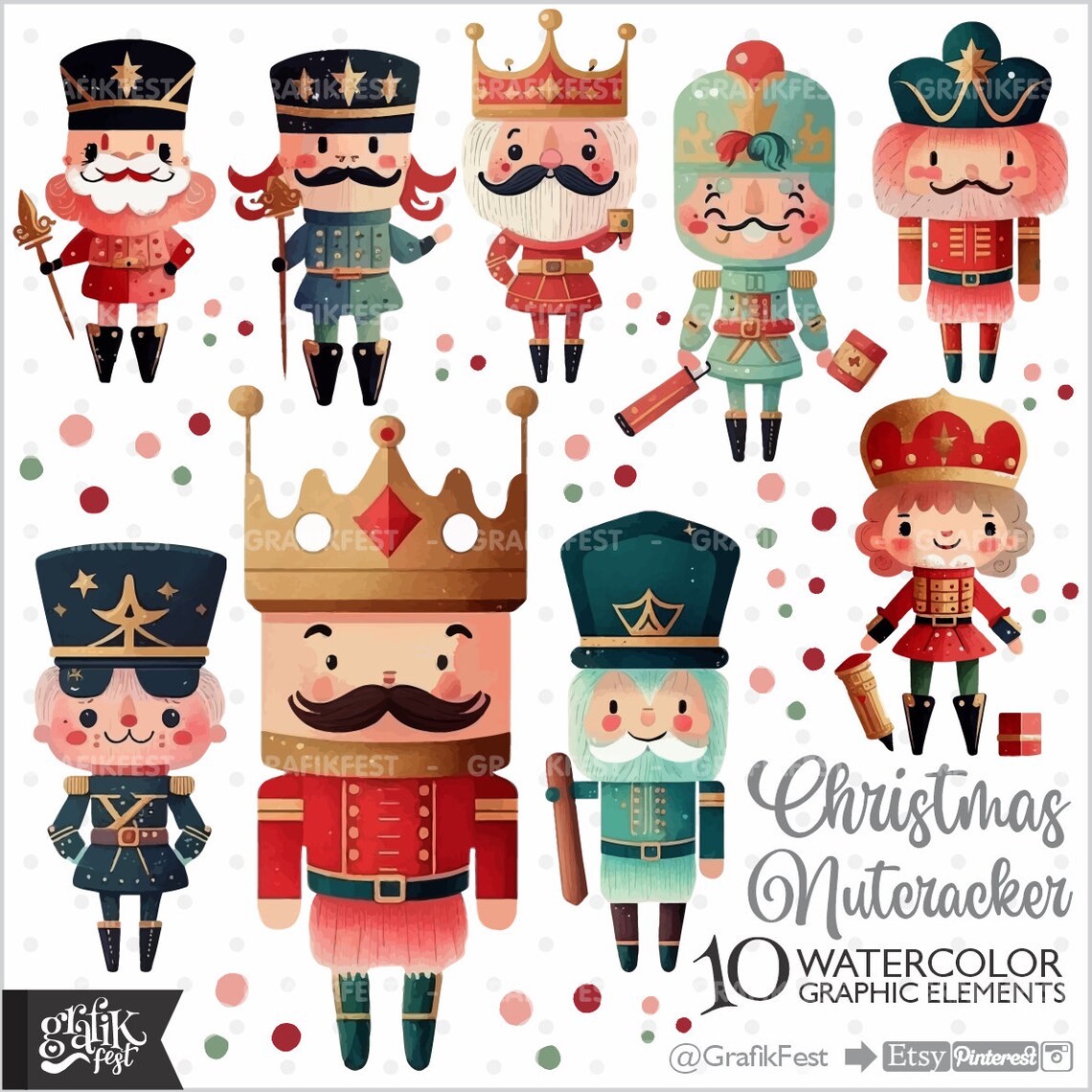 Nutcracker Clipart, Christmas Clipart, Nutcracker Graphics, Christmas ...